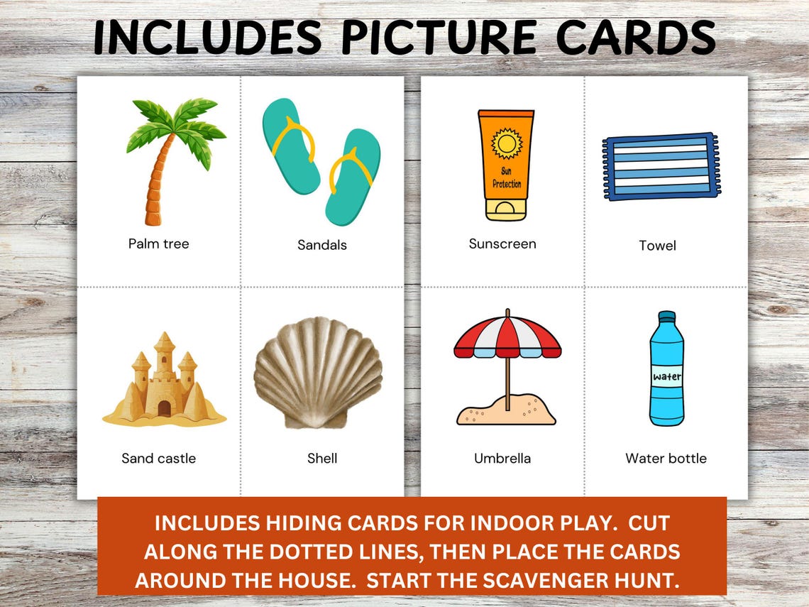 Beach Scavenger Hunt for Kids: Printable Summer Activity (digital ...