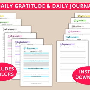 Printable Gratitude Journal Bundle: Daily Prompts, Reflection Pages ...