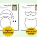 Printable Santa Craft for Kids: Christmas Coloring Activity (PDF) - Etsy