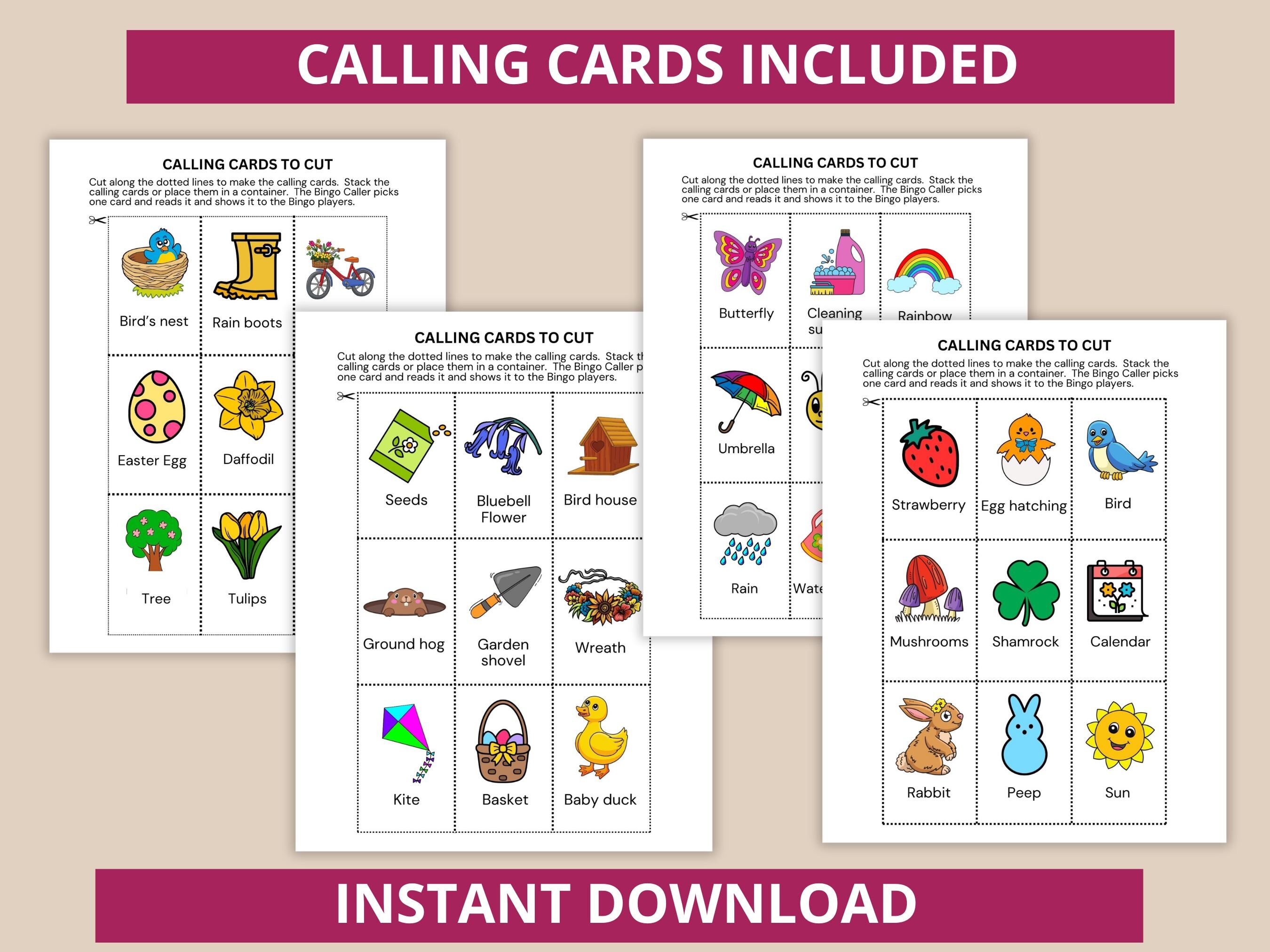 Spring Bingo Game Printable Springtime Bingo, Easter Bingo, 30 Spring ...