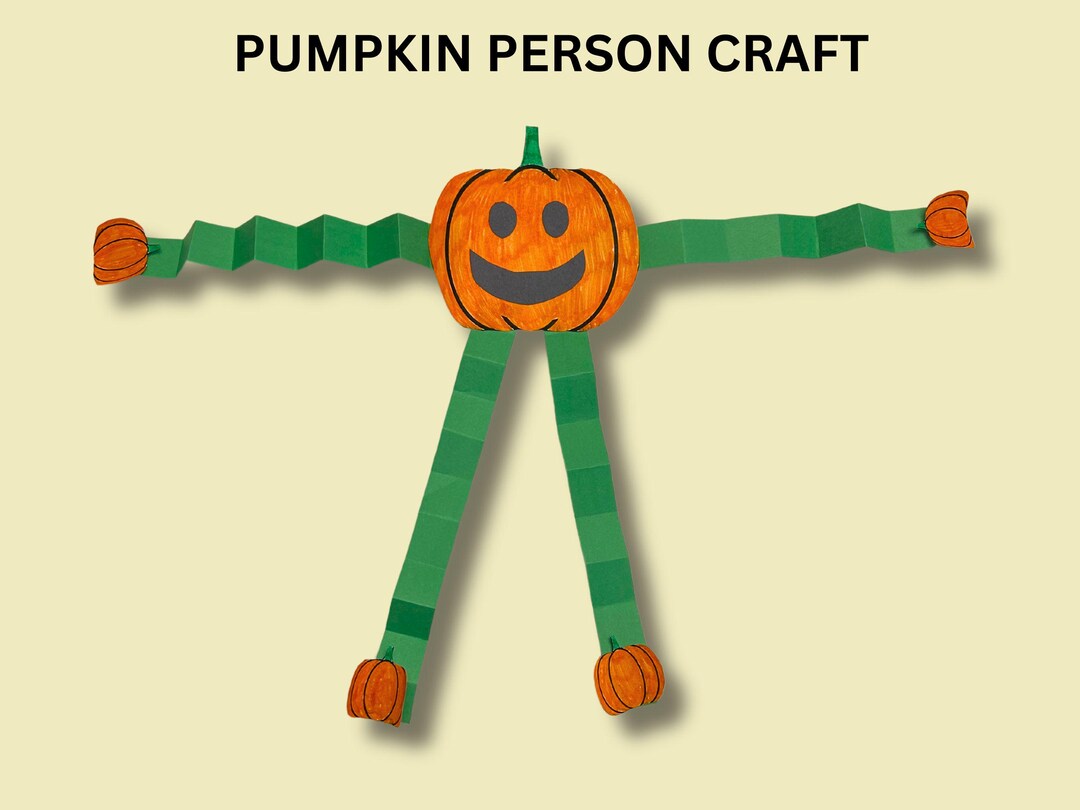 Printable Pumpkin Person Craft: DIY Halloween Activity (PDF) - Etsy