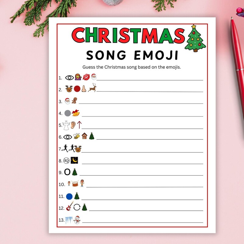 Christmas Song Emoji Game - Etsy