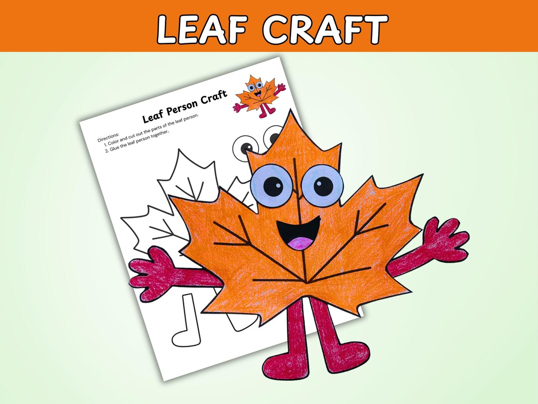 Leaf Person Craft for Kids: Fall Craft, Autumn Activity - Etsy