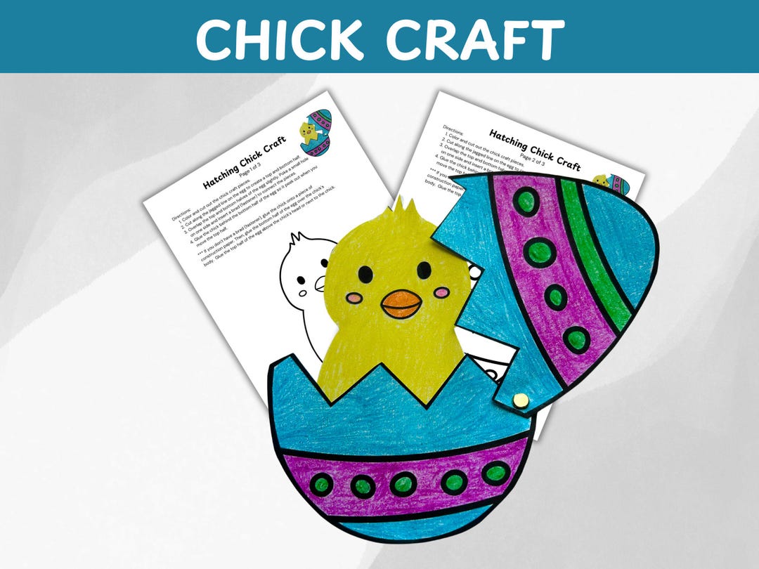 Hatching Chick Craft: Easter Spring Activity (PDF Pattern) - Etsy