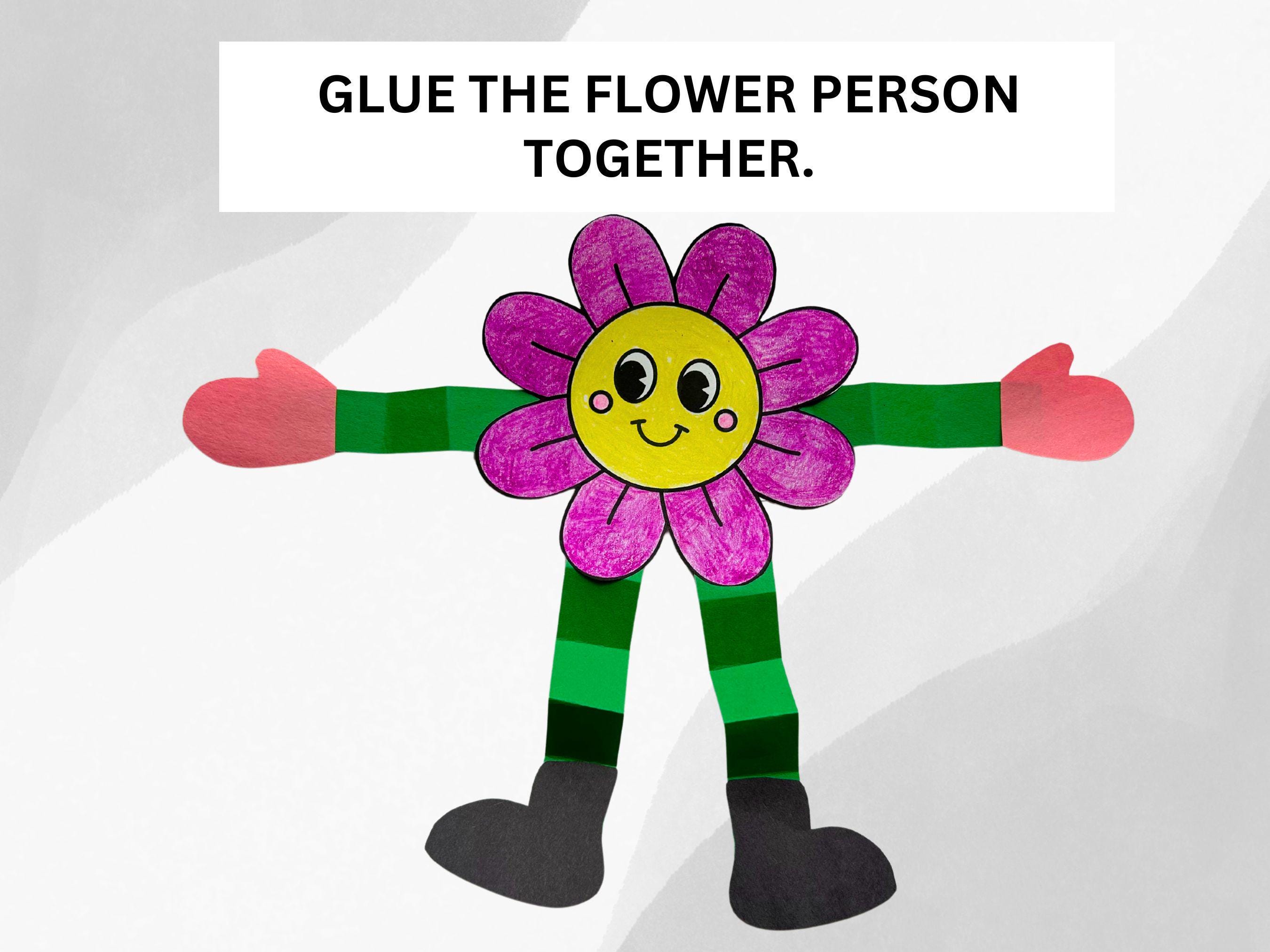 Flower Person Craft: Printable Coloring Kids Craft (PDF Pattern) - Etsy