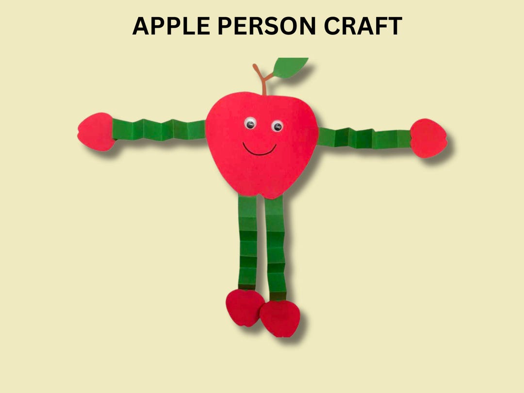 Apple Person Craft for Kids, Printable Fall Craft for Kids, Fall ...