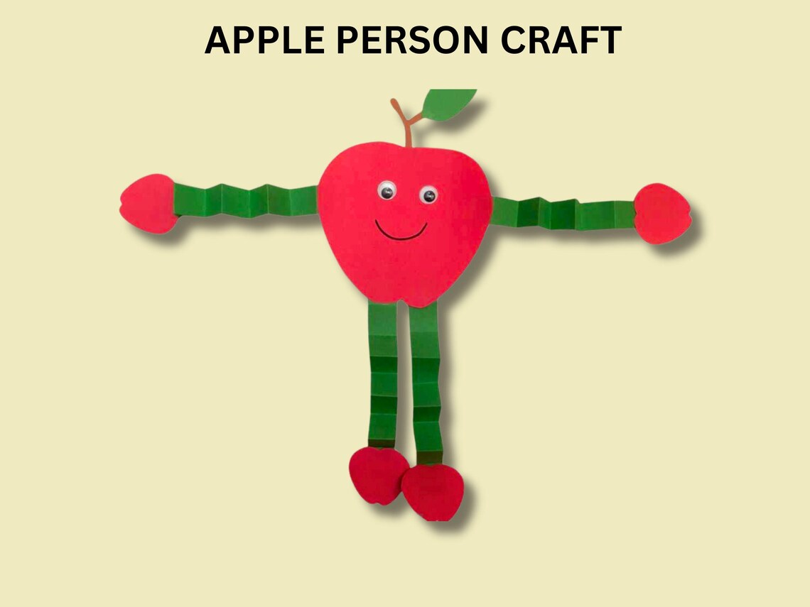 Apple Person Craft for Kids, Printable Fall Craft for Kids, Fall ...