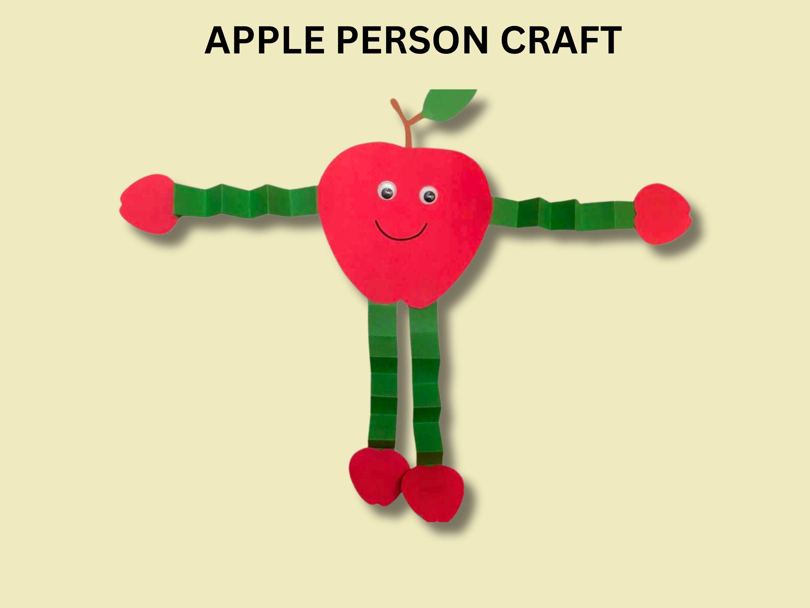 Apple Person Craft for Kids, Printable Fall Craft for Kids, Fall ...