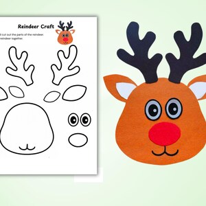 Reindeer Craft for Kids, Christmas Activity, Winter Art Project ...
