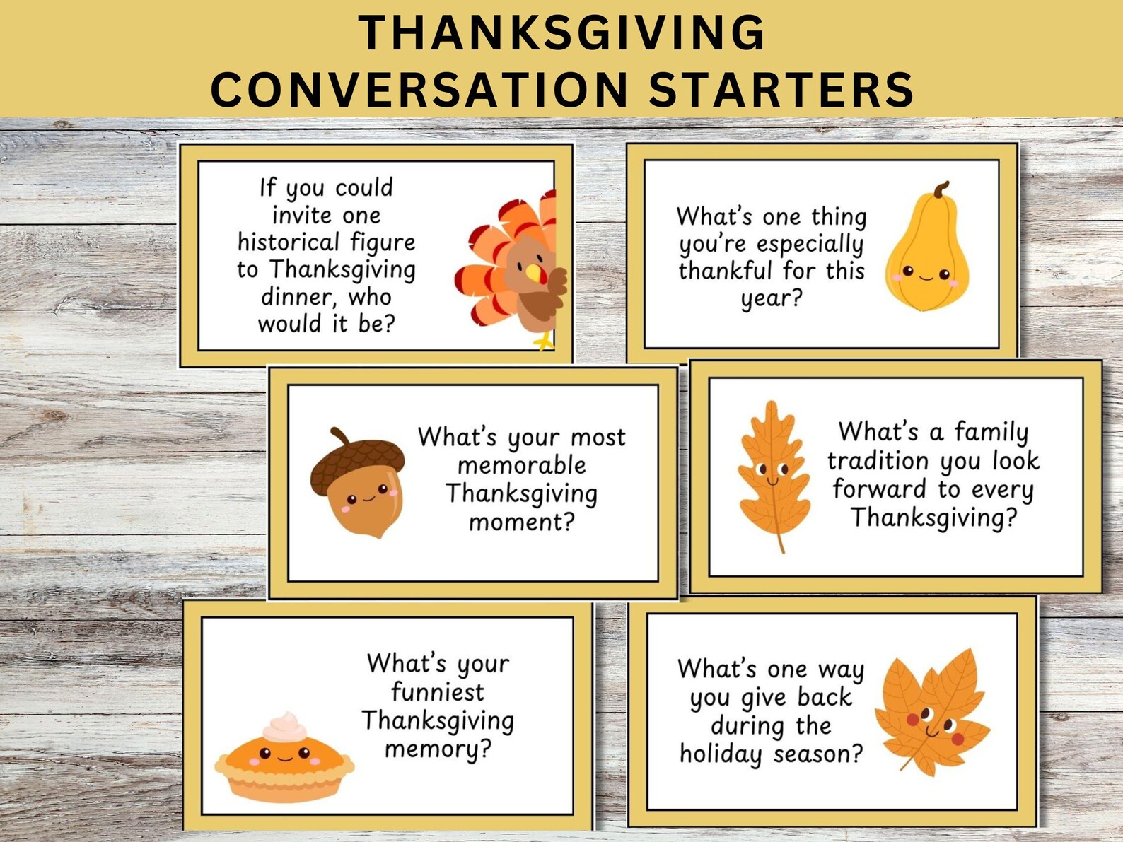 Thanksgiving Conversation Starters, Thanksgiving Conversation Cards ...