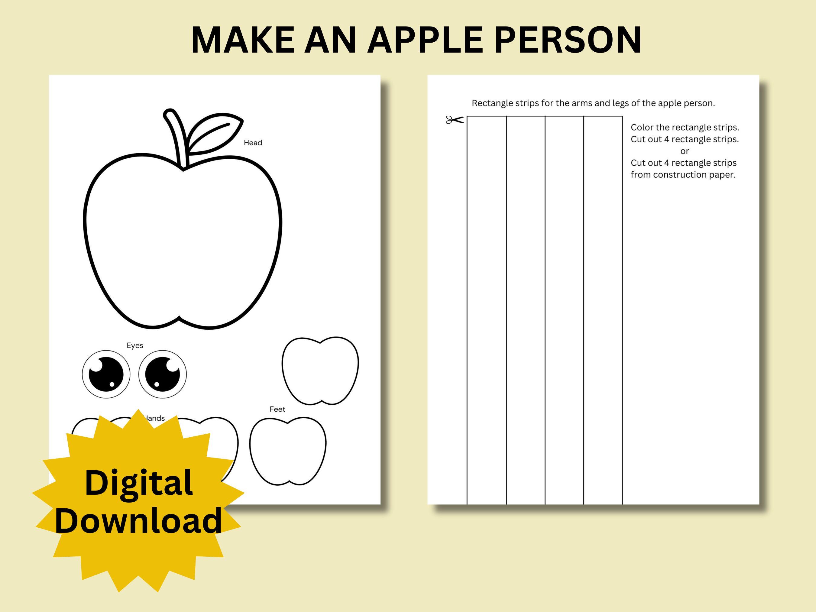 Apple Crafts for Kids, Apple Person Craft, Apple Wreath Craft for Kids ...