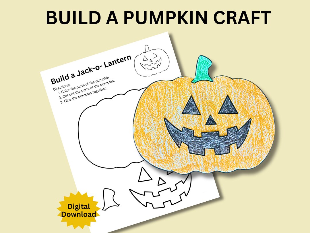 Build a Jack O' Lantern Pumpkin Craft, Pumpkin Craft for Kids ...