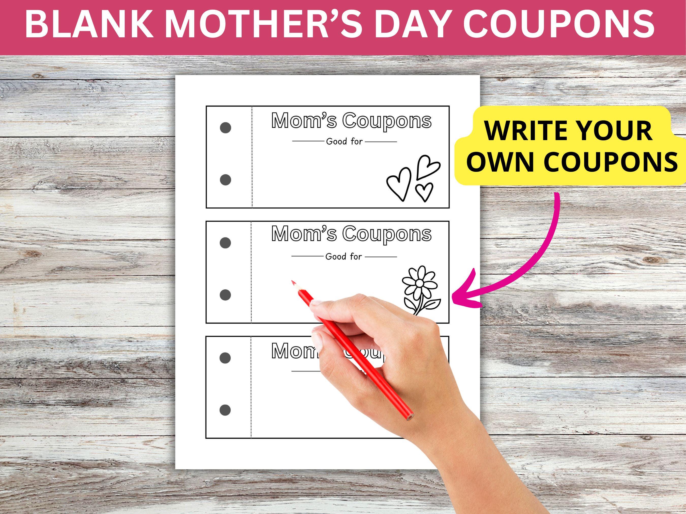 Mother's Day Coupon Book, Printable Mother's Day Coupons, Mother's Day ...