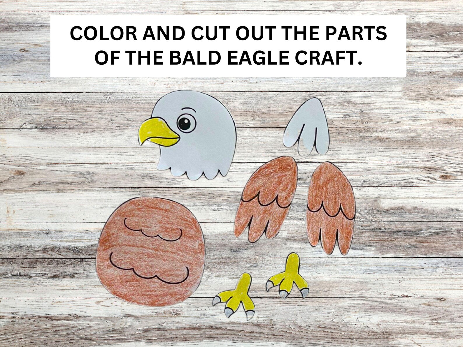 Bald Eagle Craft for Kids: Patriotic Cut & Paste Activity (PDF Download ...