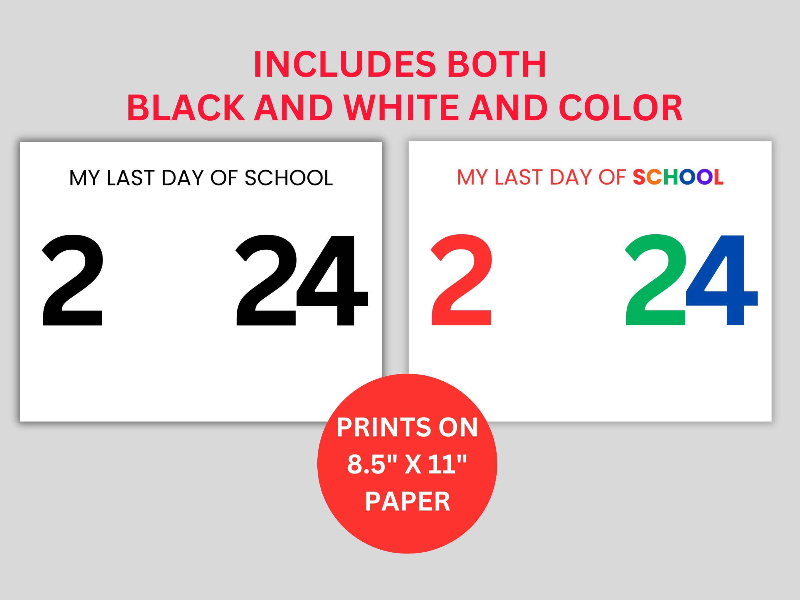 Last Day of School Sign Printable, Last Day of School Handprint Craft ...