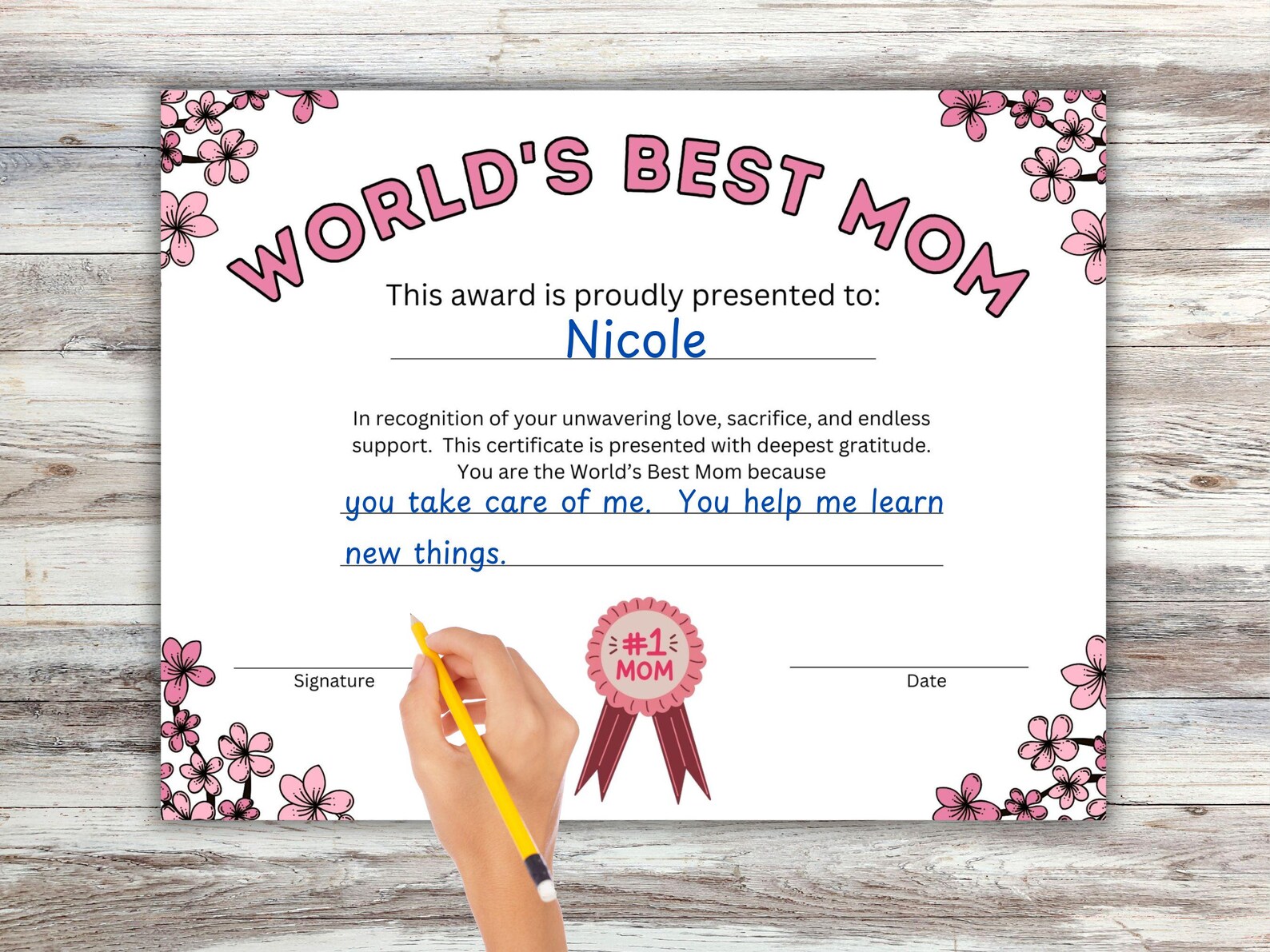 Mother's Day Certificate, Printable World's Best Mom Certificate ...