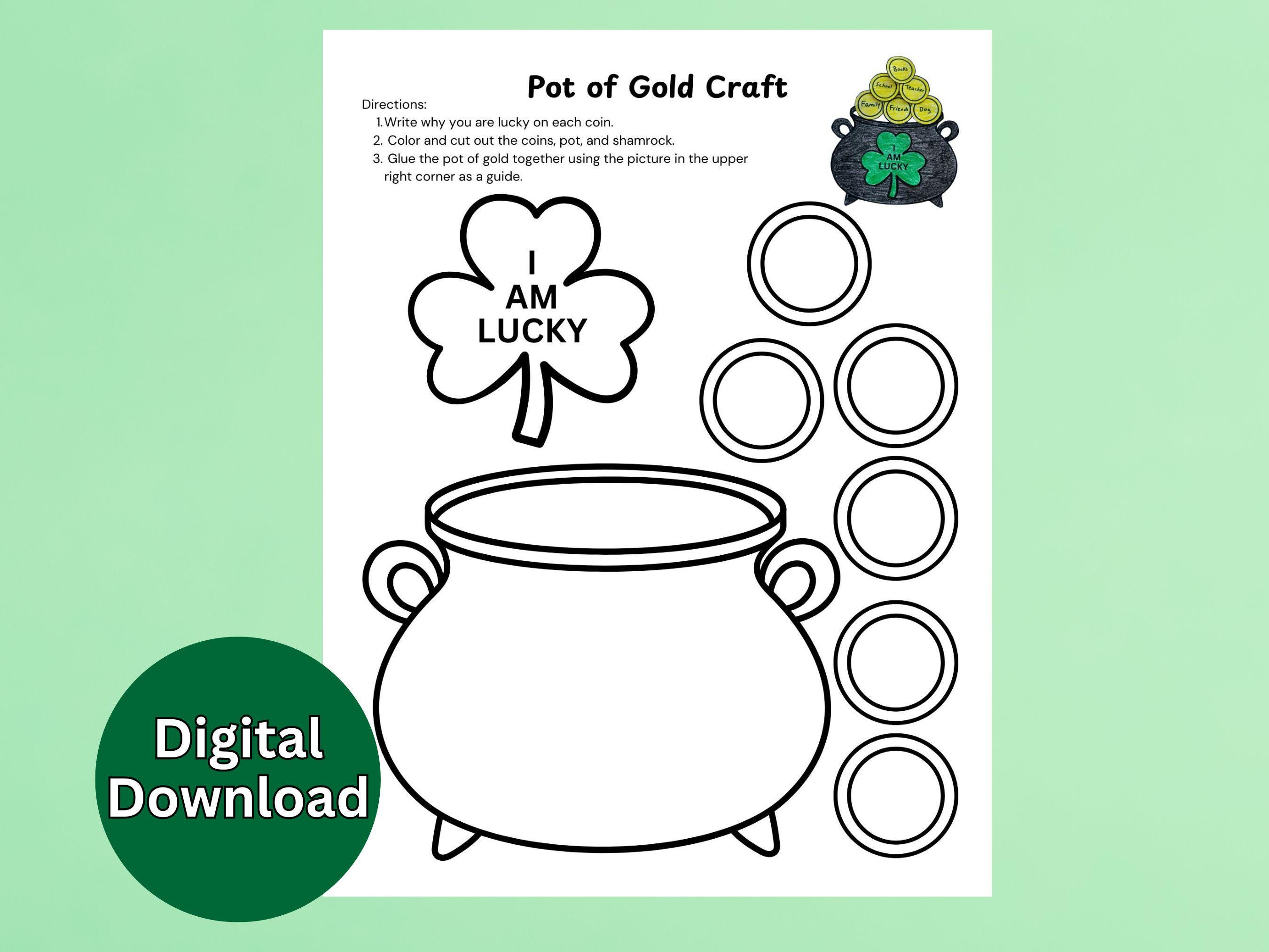Pot of Gold Craft: St. Patrick's Day Gratitude Activity (PDF) - Etsy