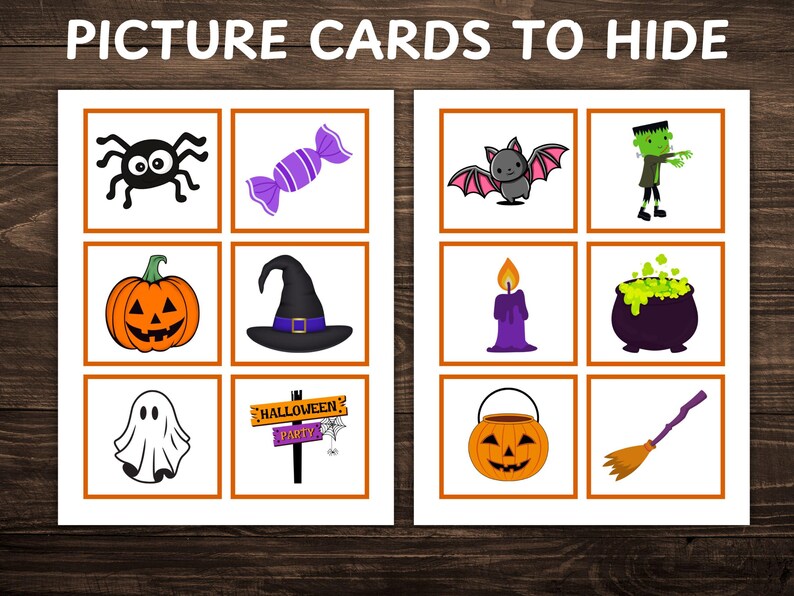 Halloween Scavenger Hunt: Printable Picture Cards, Kids' Party Game ...