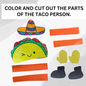 Taco Person Craft: Cinco De Mayo Coloring Activity (PDF Pattern) - Etsy
