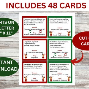 Christmas Carol Lyric Game: Printable Holiday Party Activity (PDF) - Etsy
