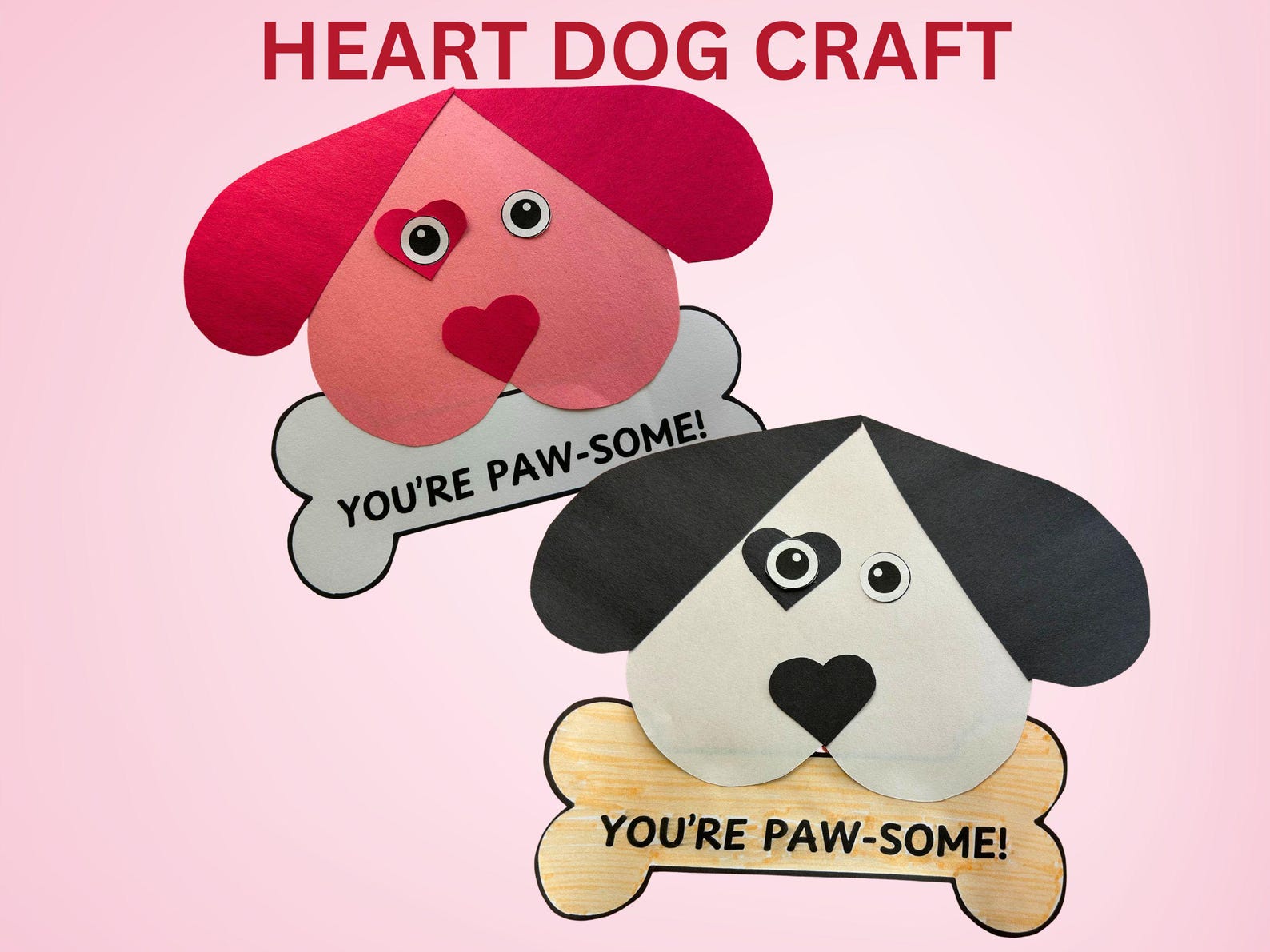 Heart Dog Craft, Valentine's Day Craft, Valentines for Kids, Kids Craft ...