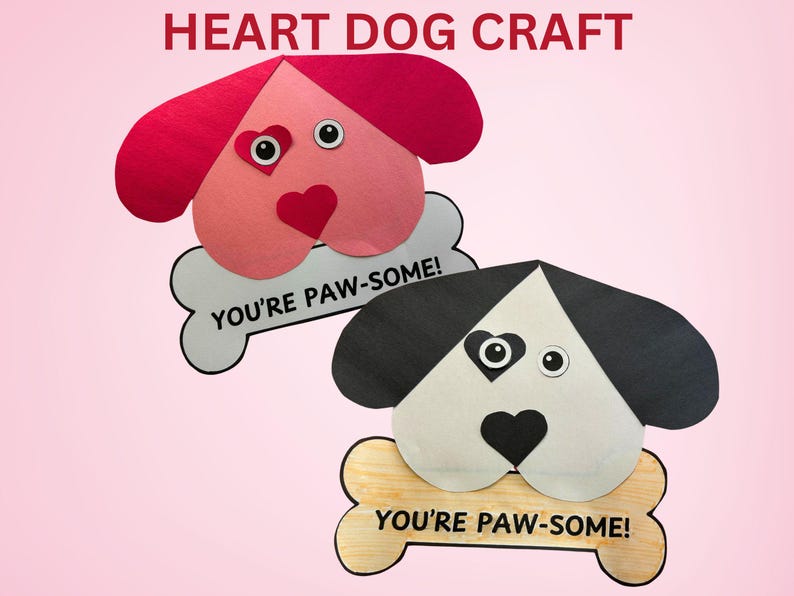 Heart Dog Craft, Valentine's Day Craft, Valentines for Kids, Kids Craft ...