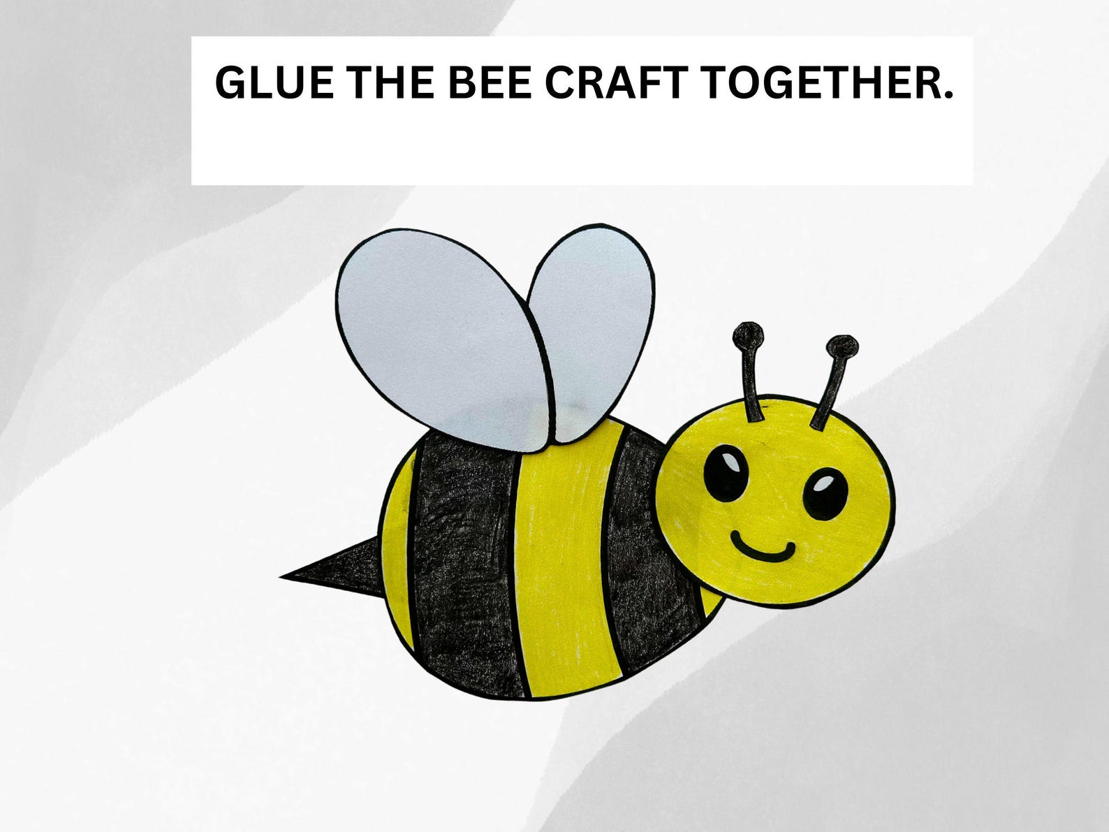 Printable Bee Craft for Kids, Build a Bee Craft, Spring Craft, Summer ...