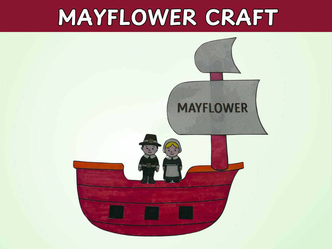 Printable Mayflower Craft for Kids | Thanksgiving Activity | Cut and ...