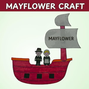 Printable Mayflower Craft for Kids | Thanksgiving Activity | Cut and ...