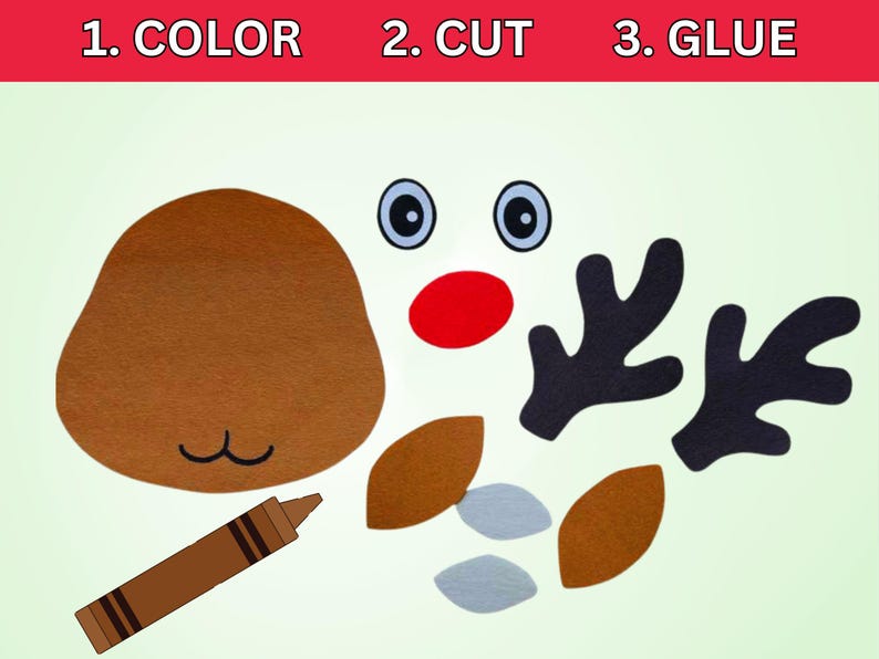 Reindeer Craft for Kids, Christmas Activity, Winter Art Project ...