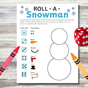 Roll A Snowman Game: Printable Winter Activity (PDF) - Etsy