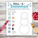 Roll A Snowman Game: Printable Winter Activity (PDF) - Etsy
