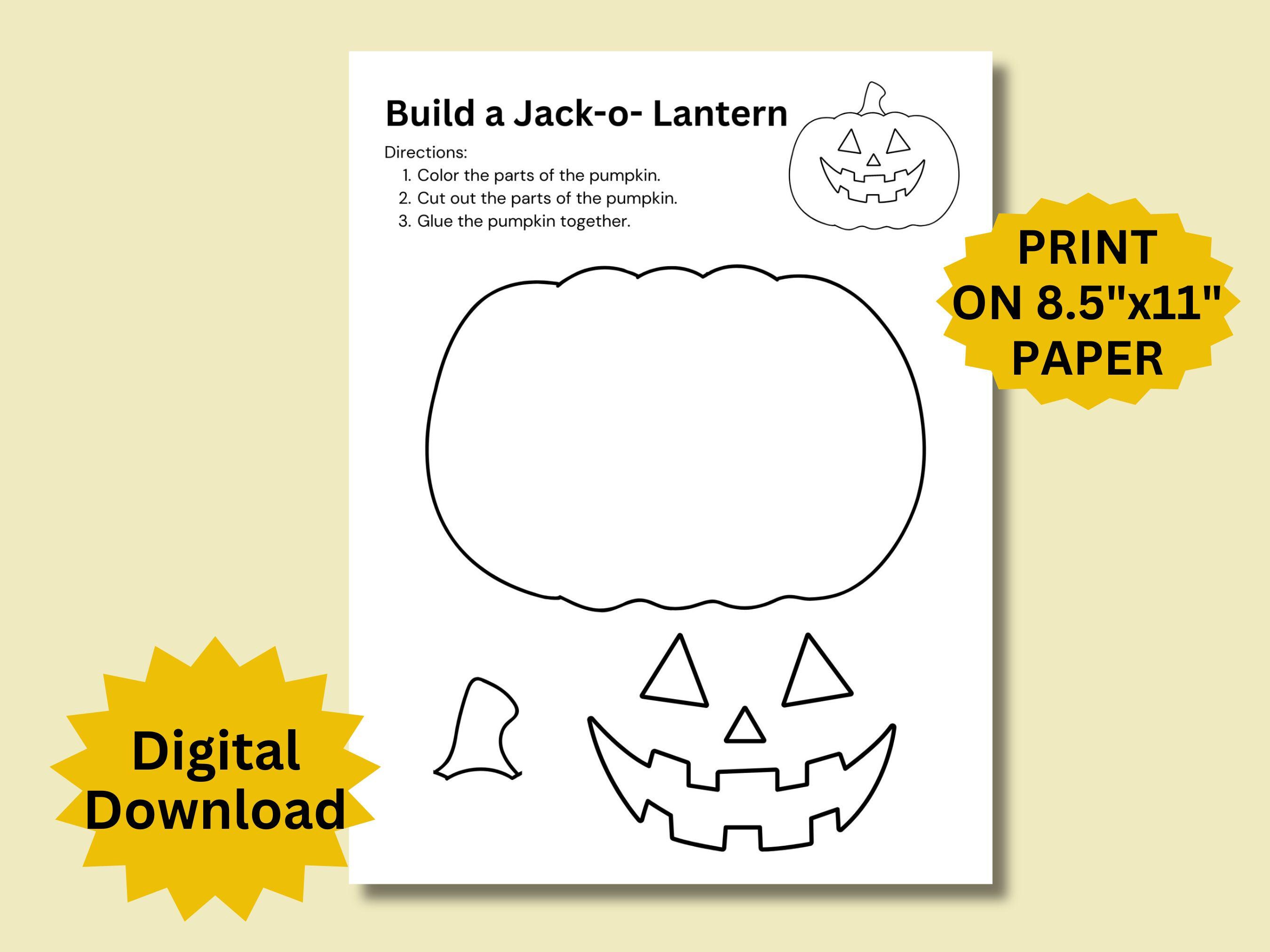 Build a Jack O' Lantern Pumpkin Craft, Pumpkin Craft for Kids ...
