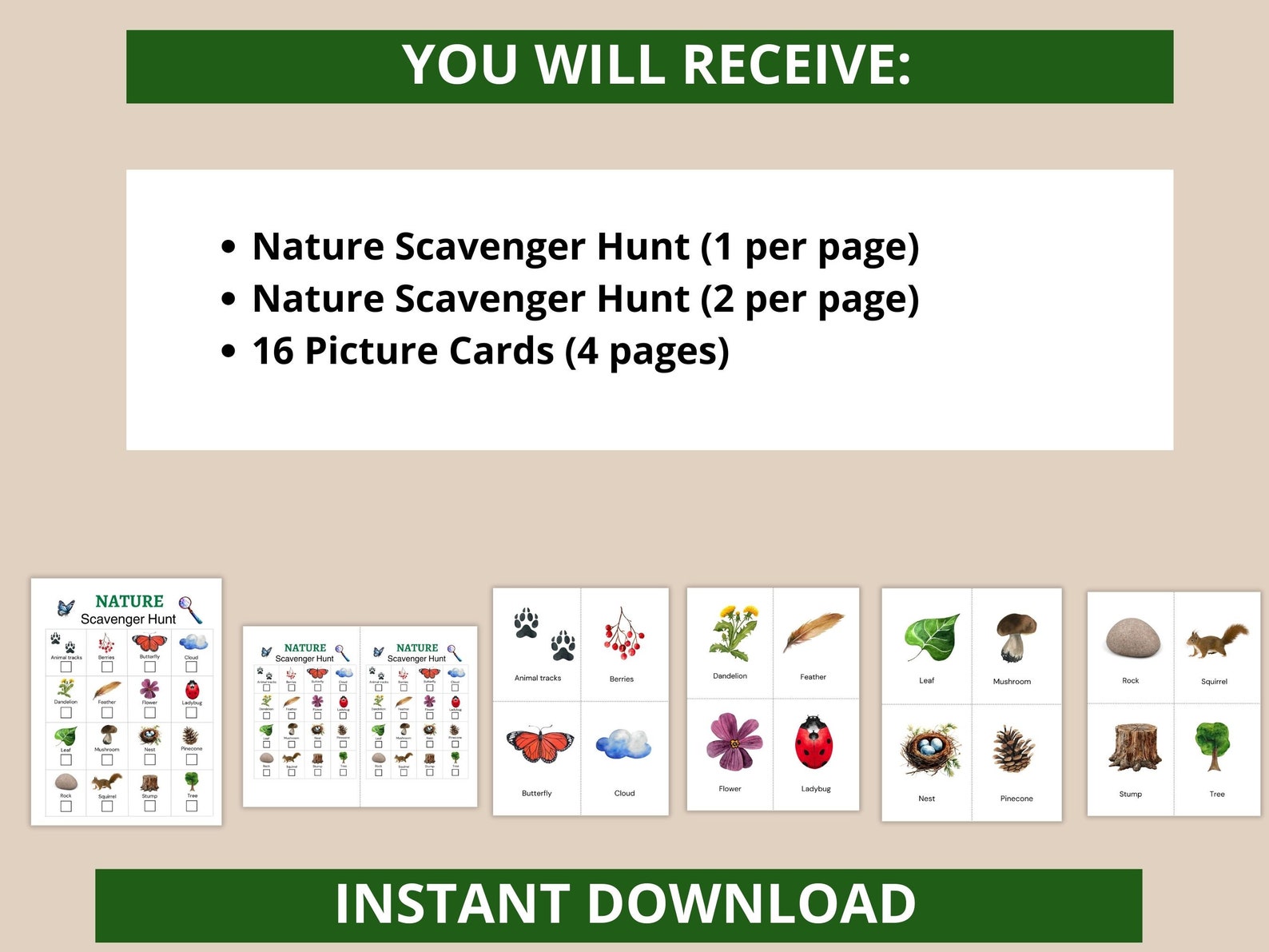Nature Scavenger Hunt, Printable Outdoor Treasure Hunt, Summer ...