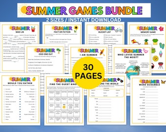 Summer Games, Printable Summer Games, Summer Activities, Summer Party ...