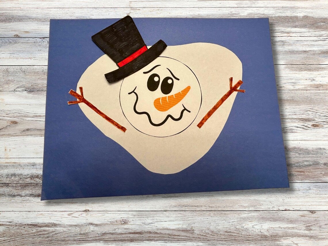 Melted Snowman Craft: Winter Kids Activity (printable PDF) - Etsy