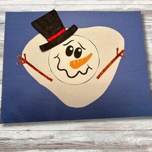 Melted Snowman Craft: Winter Kids Activity (printable PDF) - Etsy