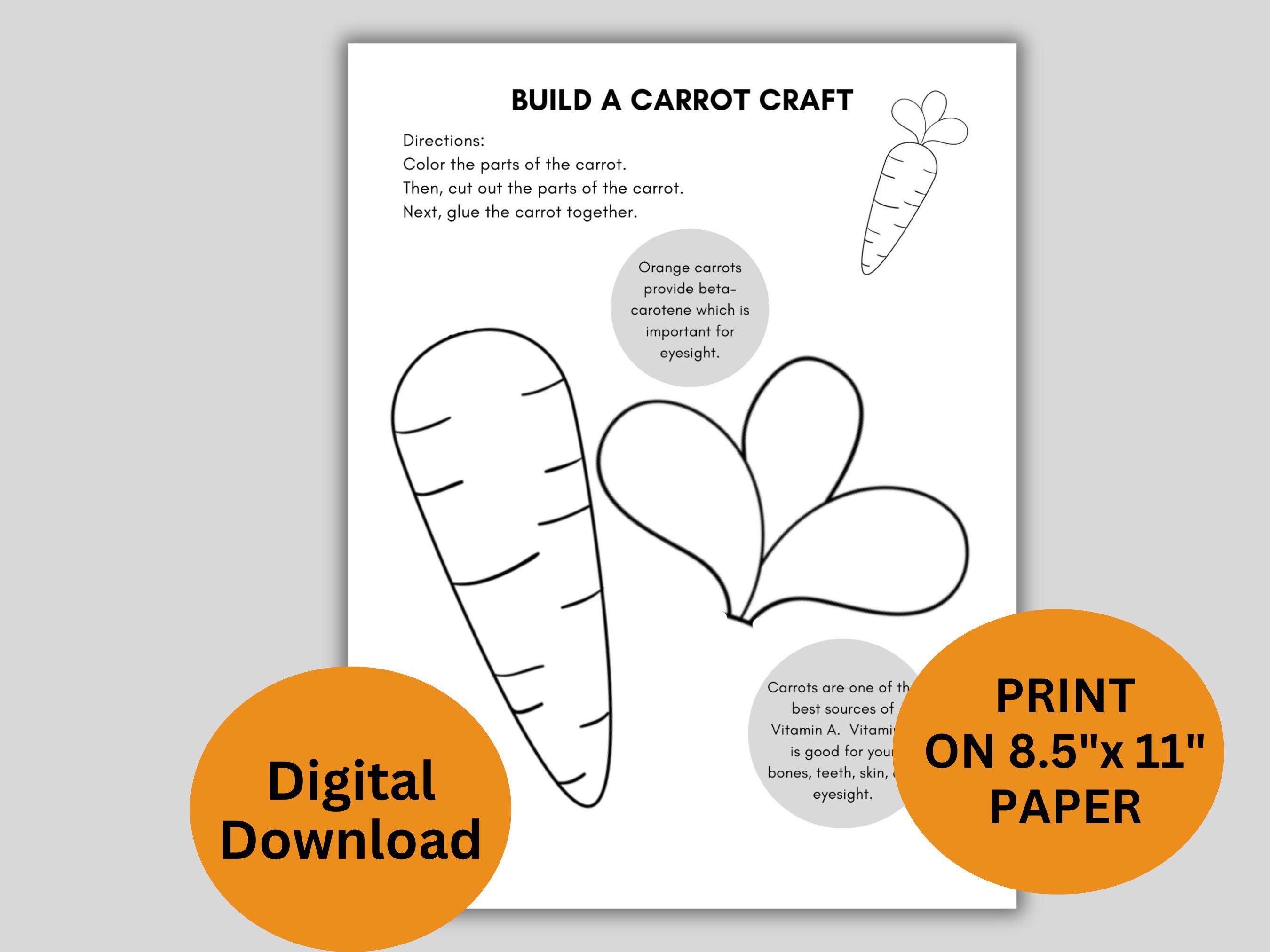 Build a Carrot Craft Printable: Nutrition Activity & Coloring Pages ...