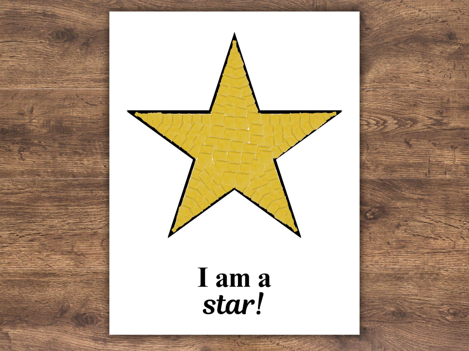 Torn Paper Star Craft Kit: Kids DIY Art Project (PDF Downloadable ...