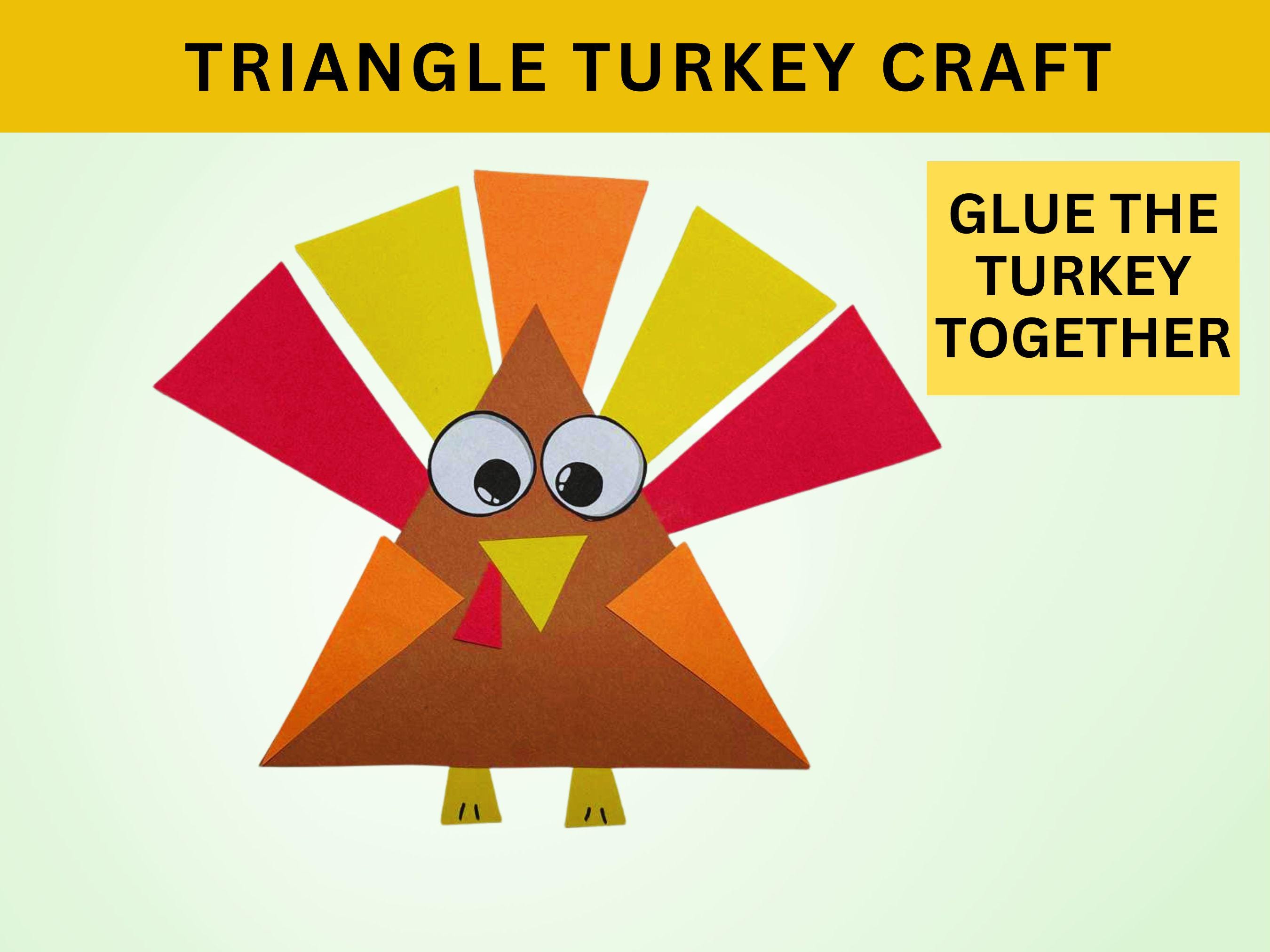 Triangle Turkey Craft: Printable Thanksgiving Activity (PDF Pattern) - Etsy