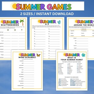 Summer Games, Printable Summer Game, Summer Activities, Summer Party ...