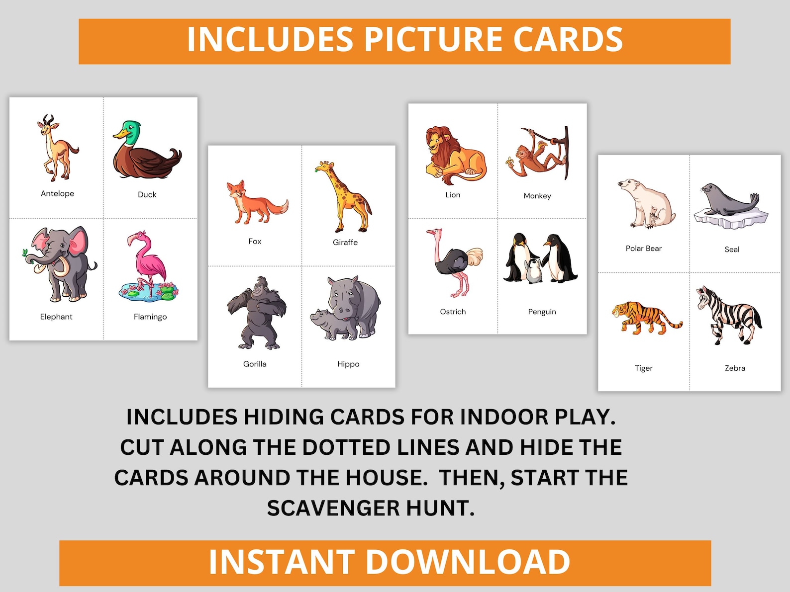 Zoo Scavenger Hunt, Printable Zoo Treasure Hunt, Animal Scavenger Hunt ...