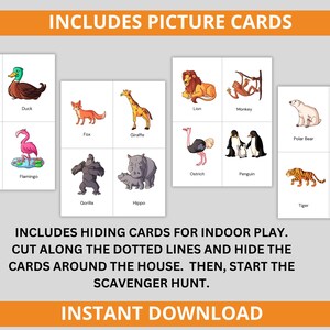 Zoo Scavenger Hunt, Printable Zoo Treasure Hunt, Animal Scavenger Hunt ...