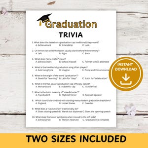 Graduation Trivia Game Printable | Grad Party Games | Graduation ...