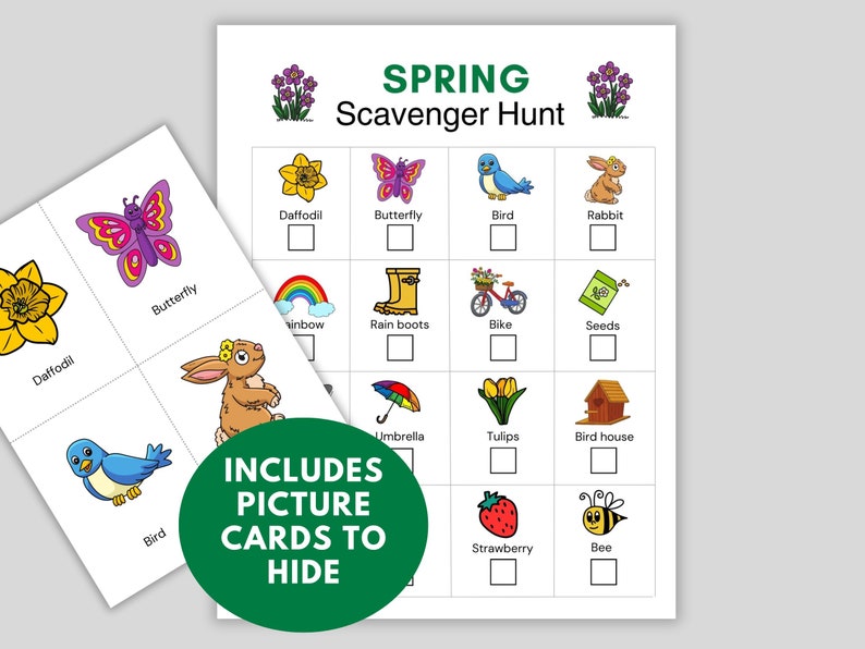 Spring Scavenger Hunt, Printable Spring Nature Hunt for Kids, Spring ...