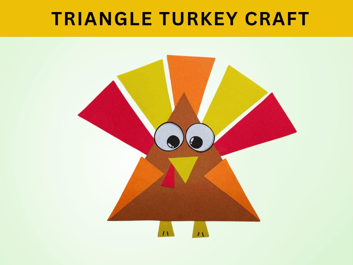 Triangle Turkey Craft: Printable Thanksgiving Activity (PDF Pattern) - Etsy