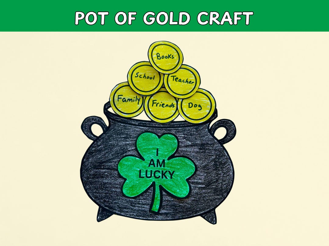 Pot of Gold Craft: St. Patrick's Day Gratitude Activity (PDF) - Etsy