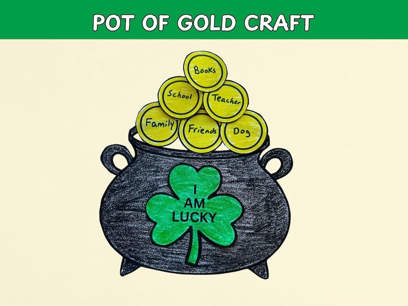 Pot of Gold Craft: St. Patrick's Day Gratitude Activity (PDF) - Etsy