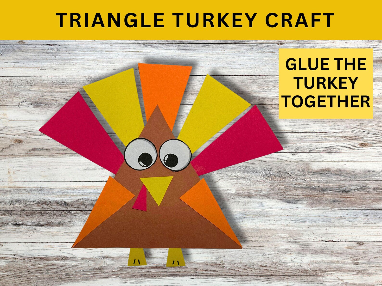 Triangle Shape Turkey Craft for Kids, Build a Turkey Craft, Printable ...