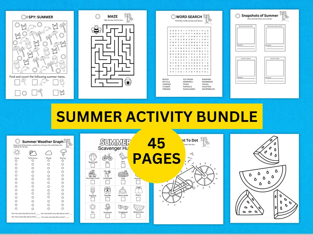 Summer Activities for Kids, Summer Kids Activities, Activity Book ...